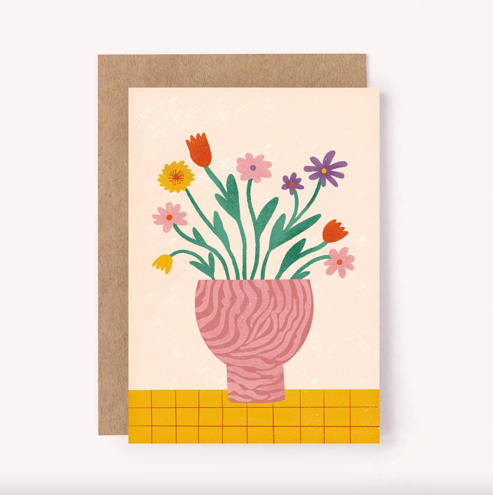 Flower Vase Card - Illustrated Flower Card | Floral Greeting | The ...
